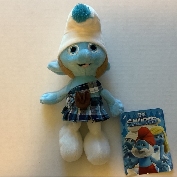 Kellytoy | Toys | The Smurfs Blue White Brown Wearing Kilt Smurf Plush ...